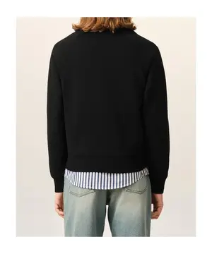 AMI Paris Cotton Zip Sweatshirt With Embossed Logo