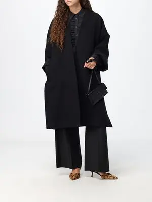Fendi Wool Midi Coat - Black