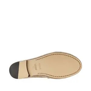 Fendi Suede Leather Gathered Detail Sabots - Beige