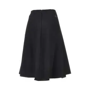 Moncler Wool Gabardine Midi Skirt - Black