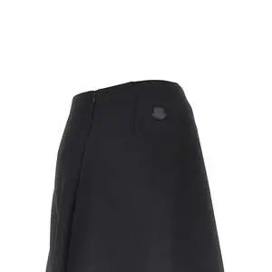Moncler Wool Gabardine Midi Skirt - Black