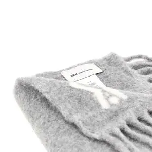 AMI Paris De Coeur' Alpaca-blend Scarf - Grey