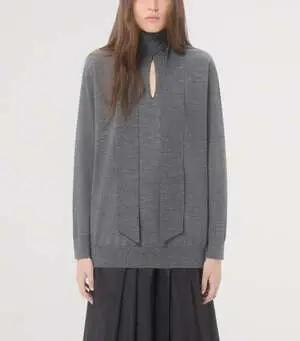 Valentino Garavani Wool Tie-neck Sweater