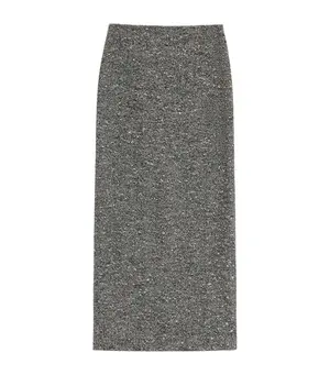 Valentino Garavani Wool-blend Midi Skirt With Waterfall Seam