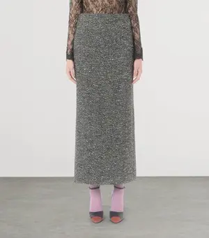 Valentino Garavani Wool-blend Midi Skirt With Waterfall Seam