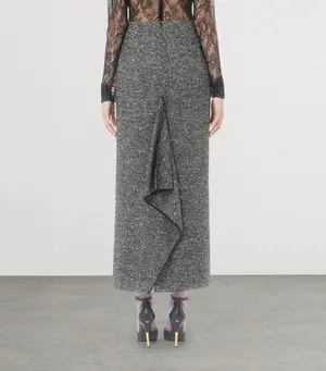 Valentino Garavani Wool-blend Midi Skirt With Waterfall Seam