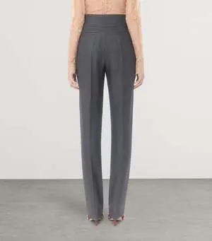 Valentino Garavani Silk-wool Straight Trousers