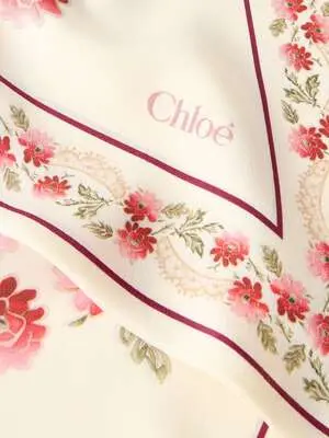 Chloé Printed Silk-crepe Scarf