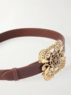 Chloé Embellished Leather Belt - Brown
