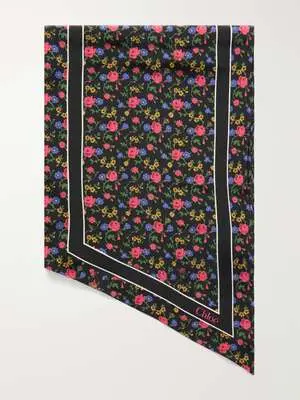 Chloé Folk Floral-printed Silk-crepe Scarf - Multi