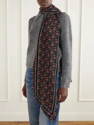 Chloé Folk Floral-printed Silk-crepe Scarf
