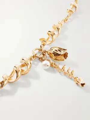 Chloé Tone And Resin Belt With Pearl Detail