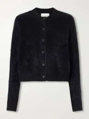 LISA YANG Azalea Brushed-cashmere Cardigan - Black