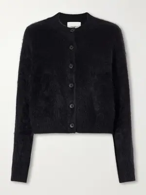LISA YANG Azalea Brushed-cashmere Cardigan - Black