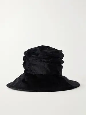 Junya Watanabe Plush And Wool-gabardine Wide Brim Hat