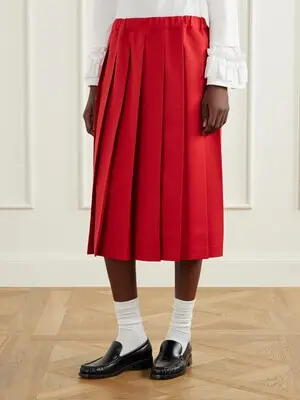 Comme Des Garçons Pleated Gabardine Midi Skirt