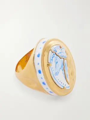 Chloé Embellished Signet Ring - Gold