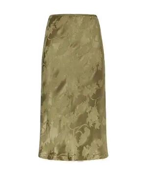 ALEMAIS Winifred Floral Jacquard Midi Skirt - Green