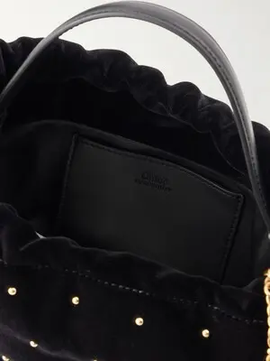 Chloé Embellished Velvet Drawstring Bag