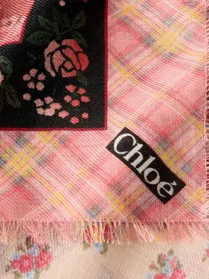 Chloé Printed Cashmere And Wool-blend Scarf