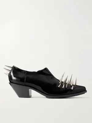 Junya Watanabe Studded Patent-leather Ankle Boots