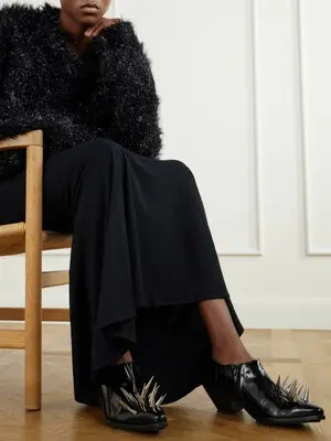Junya Watanabe Studded Patent-leather Ankle Boots