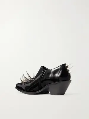 Junya Watanabe Studded Patent-leather Ankle Boots