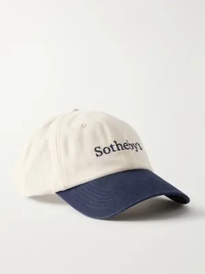 FRAME Sotheby's Embroidered Cotton-twill Cap - Neutrals