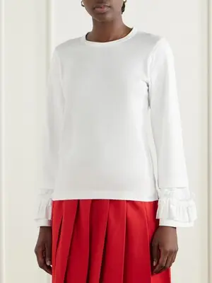 Comme Des Garçons Ruffled Cotton-jersey T-shirt
