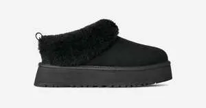 UGG Tazzelle Sheepskin Platform Slippers - Black
