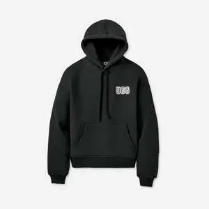UGG Logo Hoodie Cotton Blend Tops Black