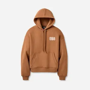 UGG Logo Hoodie Cotton Blend Tops Chestnut