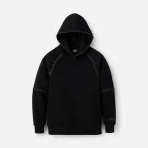 UGG Classic Cotton Blend Hoodie With Whipstitch Detailing - Black