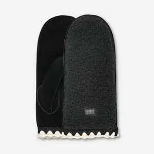 UGG Fluff Scalloped Mitten Leather/fleece Black