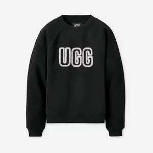 UGG Logo Crewneck Cotton Blend Tops - Black