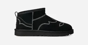 UGG Classic Ultra Mini Western Sheepskin Black