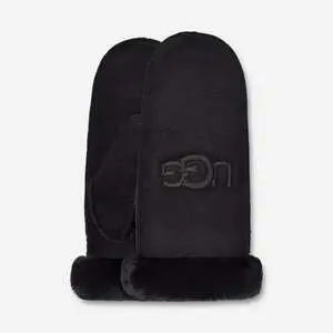 UGG Sheepskin Embroider Mitten - Black