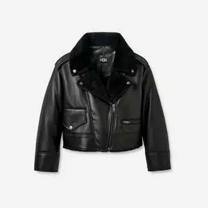 UGG Finnian Luxe Fluff Moto Jacket - Black