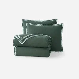 UGG Devon Braid Quilt Set King Polyester Bedding - Arugula