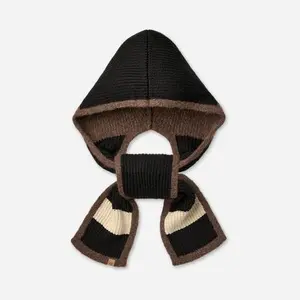 UGG Colorblock Hooded Scarf - Black Multi