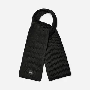 UGG Chunky Rib Knit Scarf Acrylic Blend Scarves - Black