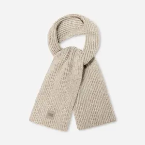 UGG Chunky Rib Knit Scarf Acrylic Blend Scarves - Light Grey