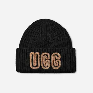 UGG Chunky Crafted Rib Beanie Acrylic Blend - Black
