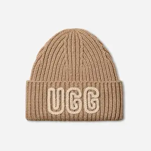 UGG Chunky Crafted Rib Beanie Acrylic Blend - White Pepper