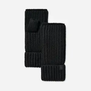 UGG UGG Chunky Rib Fingerless Gloves Black