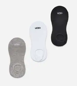 UGG UGG No-Show Socks - 3 Pack White/grey/black