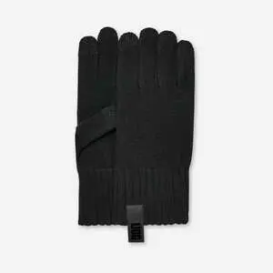 UGG Knit Gloves With Braided Trim - Black