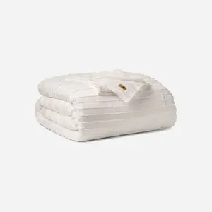 UGG Devon Comforter Set Twin/txl Polyester Bedding - Bright White Texture Stripe