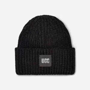 UGG Chunky Rib Beanie Acrylic Blend Black