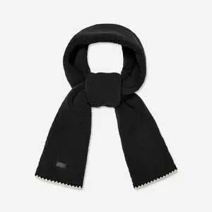 UGG Fluff Scalloped Scarf Fleece Scarves - Black